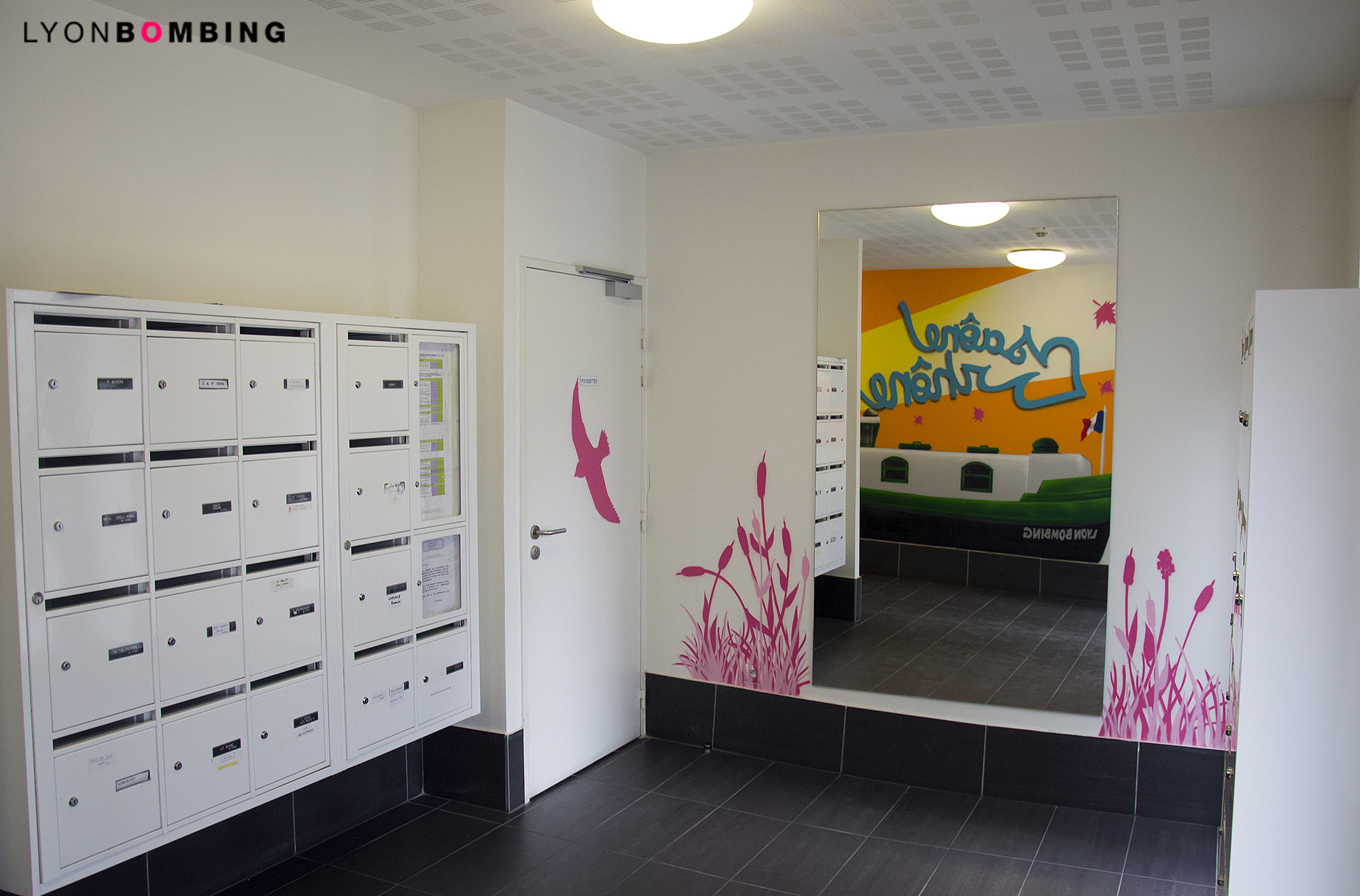 Fresque murale Hall Immeuble - LB Studio